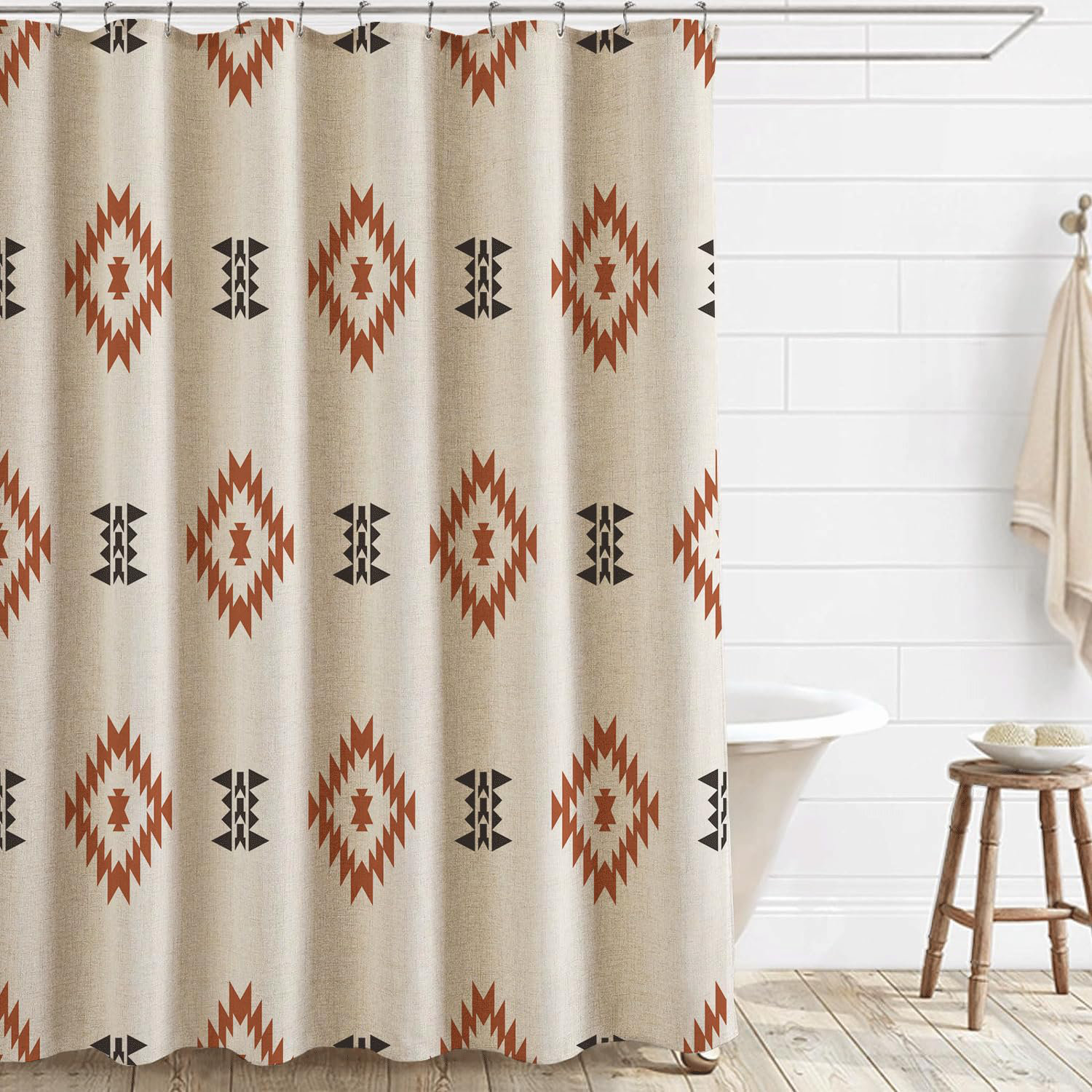 Foundry Select Southwest Shower Curtain Aztec Geometric Stripes Fabric ...