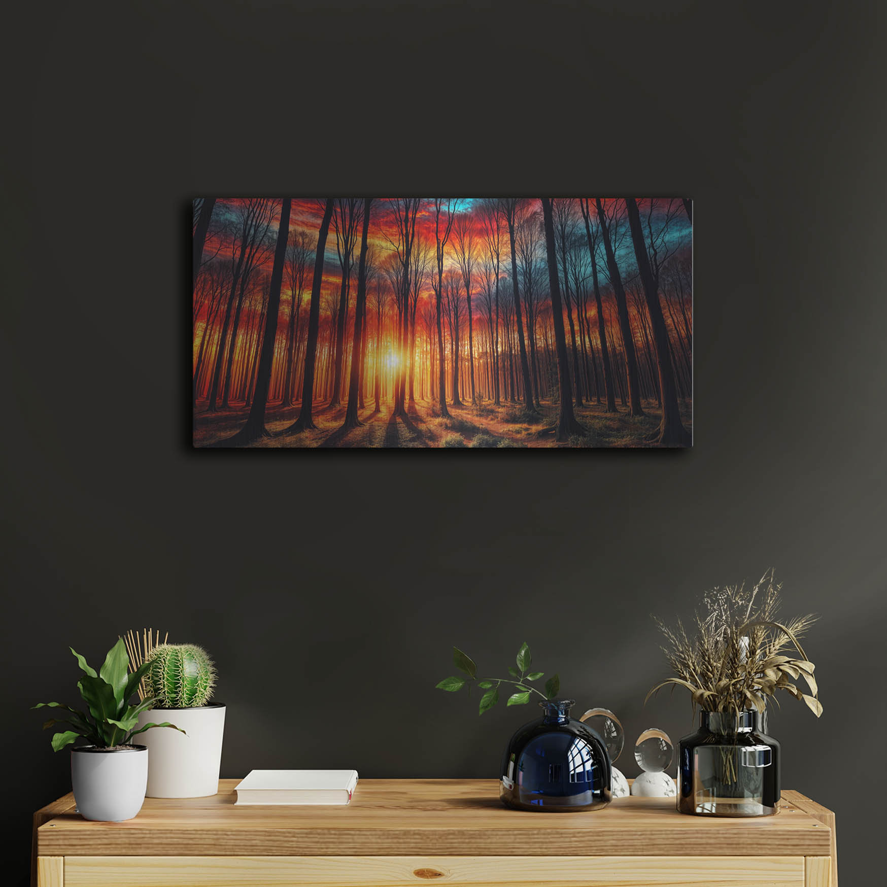Millwood Pines 'Sunset In Forest' by Rey Klimt Metal Wall Art | Wayfair