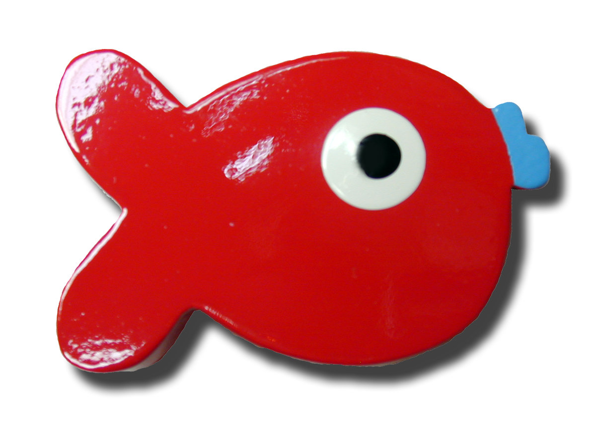 One World Oversized Hand Painted 3" Fish Novelty Knob | Wayfair