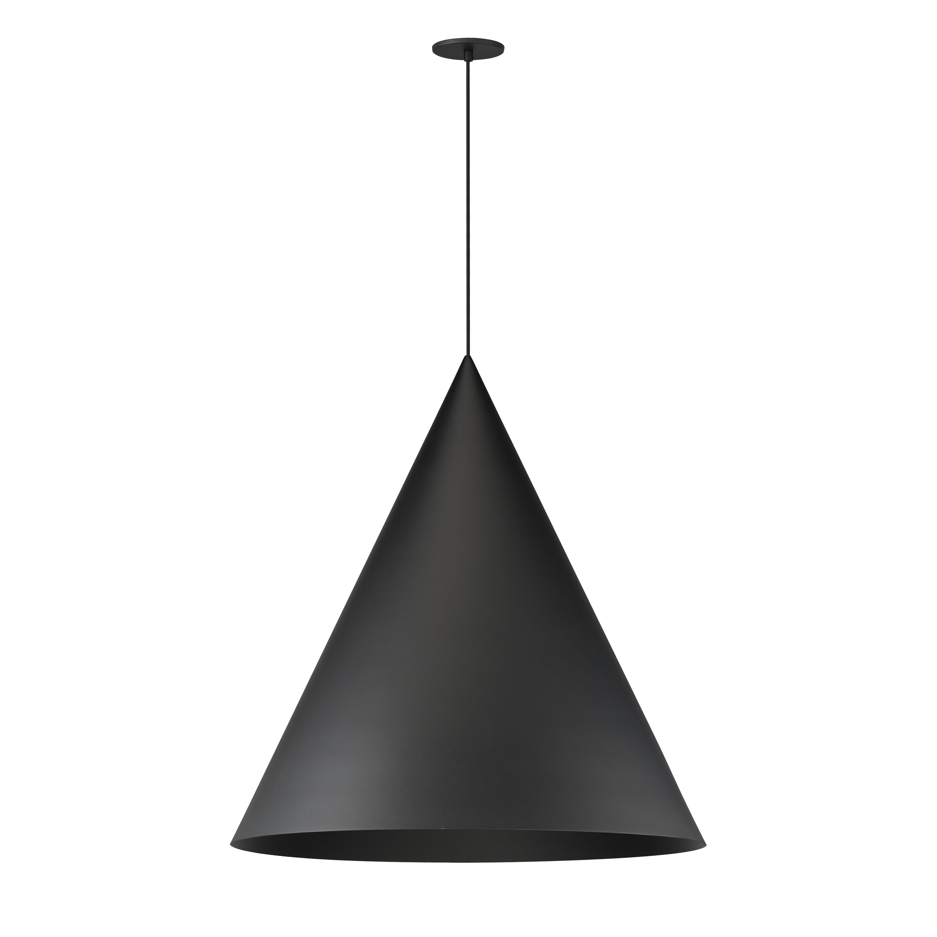 17 Stories Assie 1 - Light Matte Black Cone Pendant | Wayfair