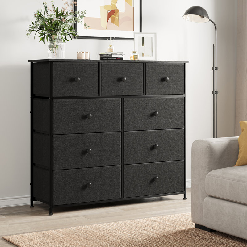 Ebern Designs Ojaswi 9 Dresser, Chest of Drawers with Wide 39'', Easy ...