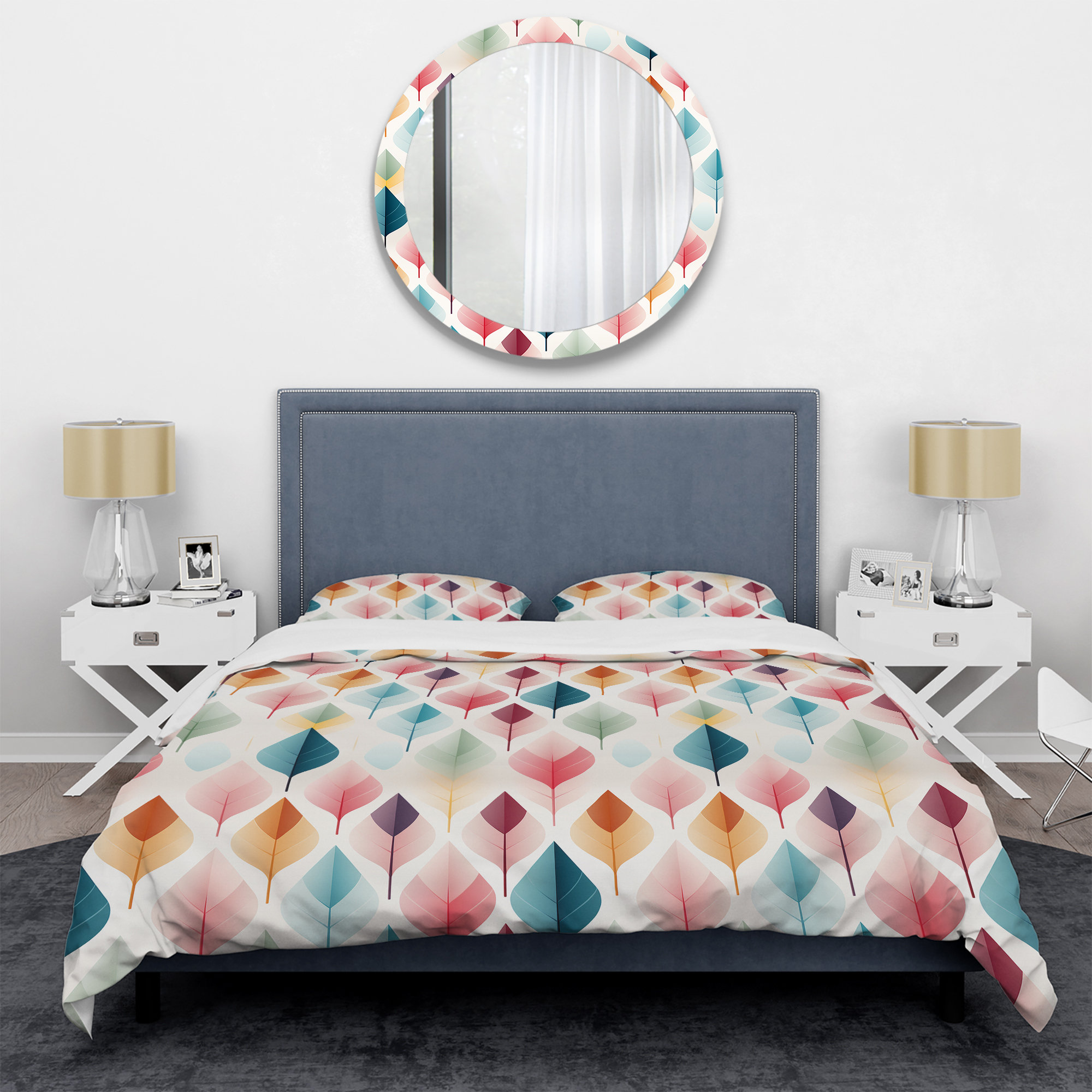 Design Art Pastel Scandinavian Geometric Shapes IV Bedding | Wayfair