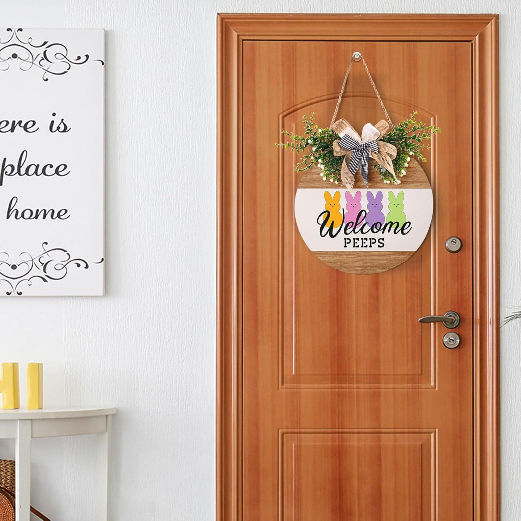 Ophelia & Co. Easter Decorations Welcome Peeps Door Sign, Cute Bunny ...