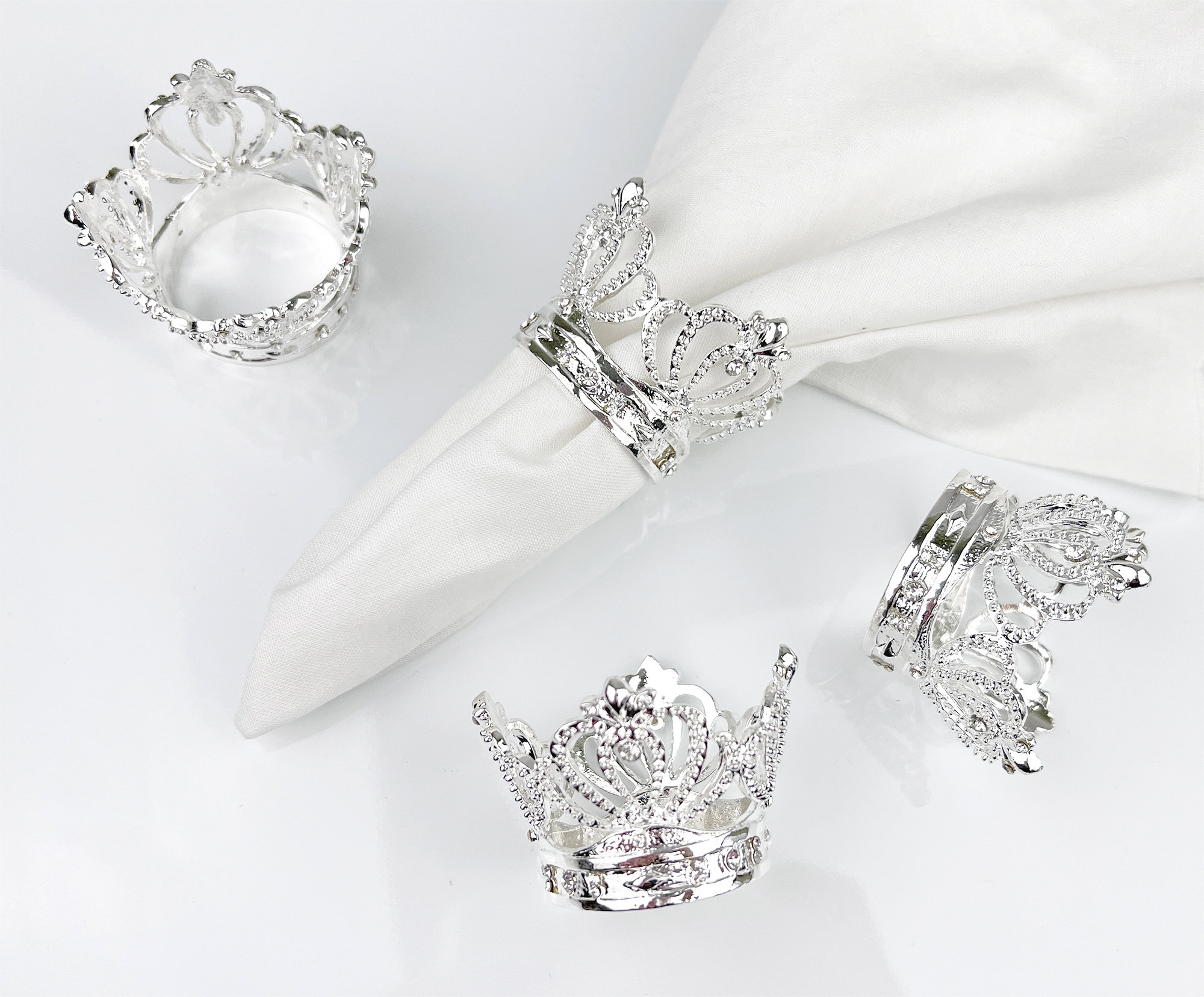 House of Hampton® Gold Jeweled Crown Design Metal Napkin Ring | Wayfair