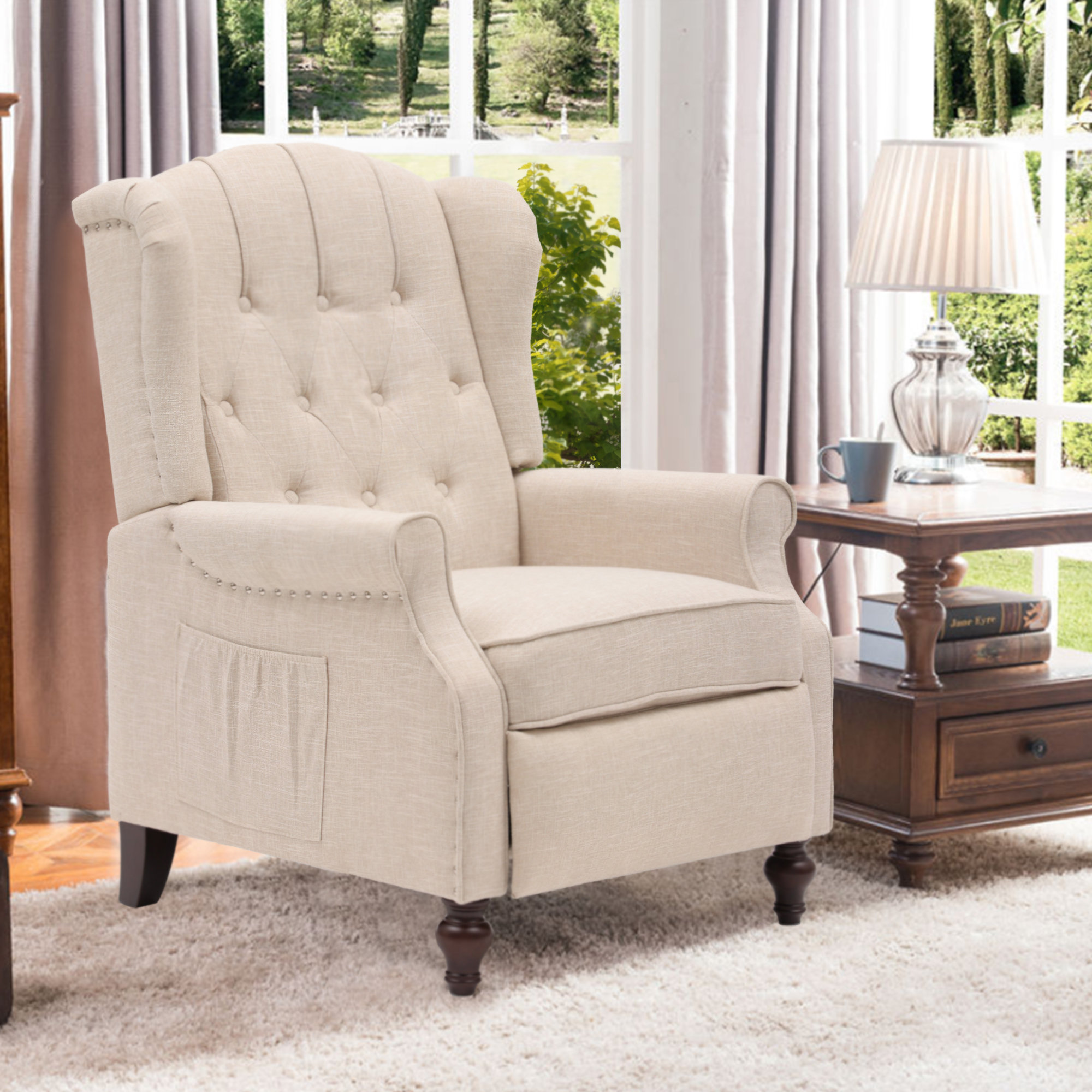 Canora Grey Wingback Accent Chair Reclining Heated Massage Chair ...
