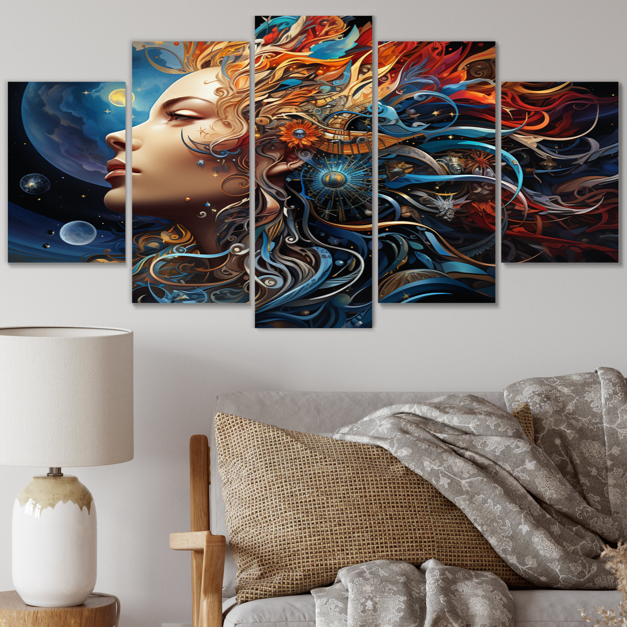 Lark Manor™ Surrealism Cosmic Surrender - Surrealism Canvas Print - 5 ...