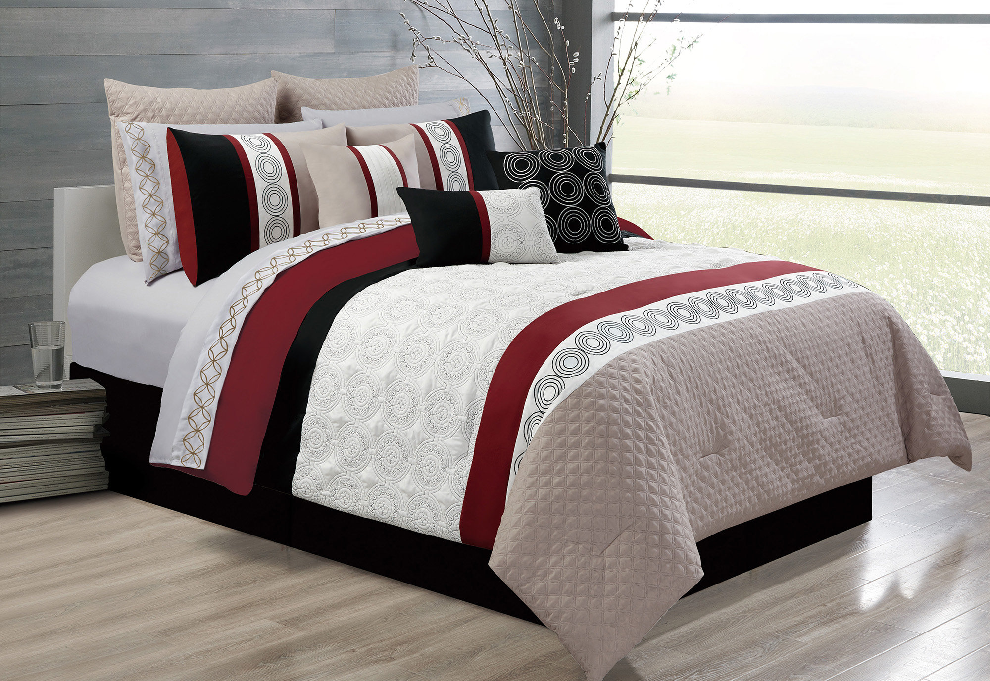 Safdie & Co. Inc. Bistro Reversible Comforter Set & Reviews | Wayfair