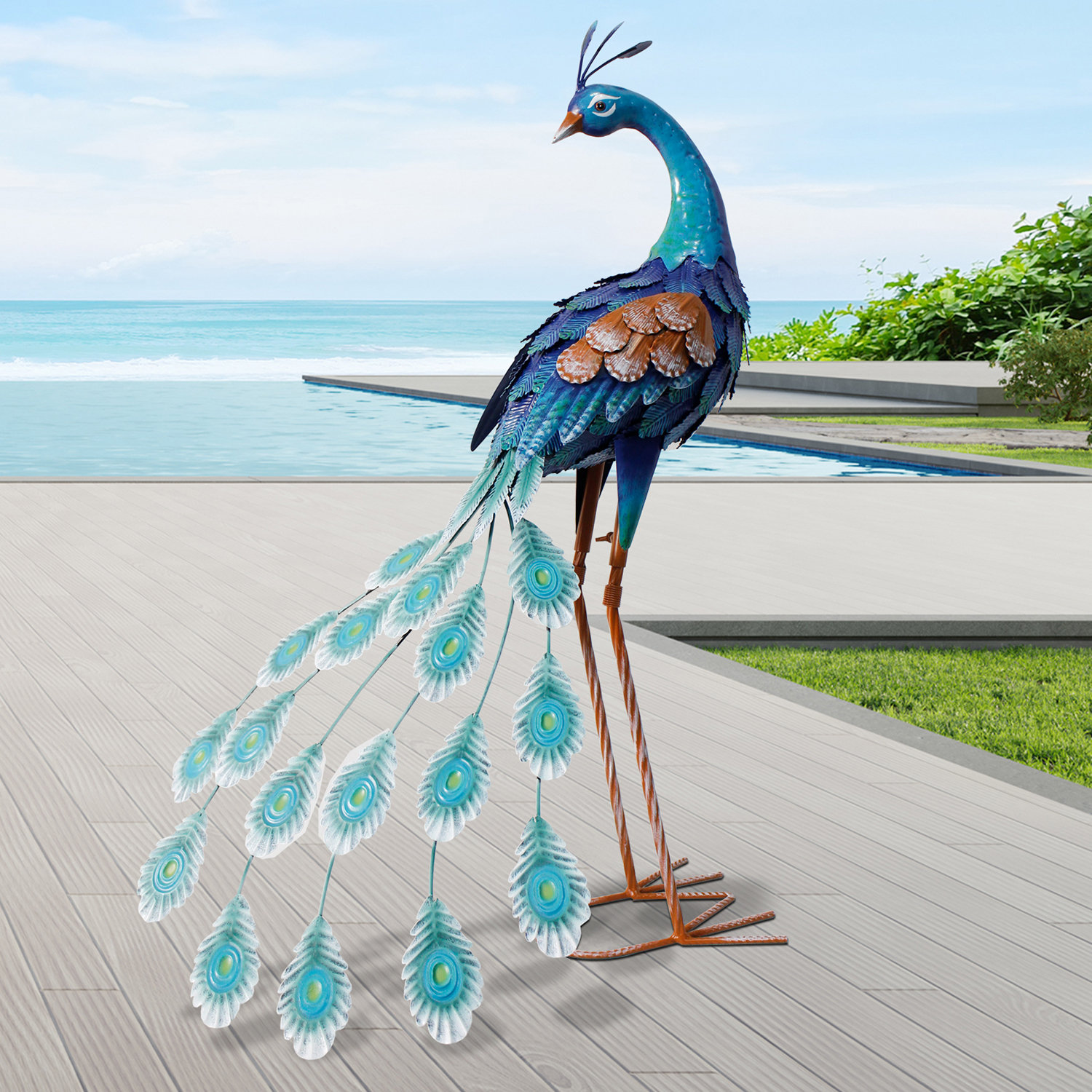 Bungalow Rose Peacock Statue | Wayfair