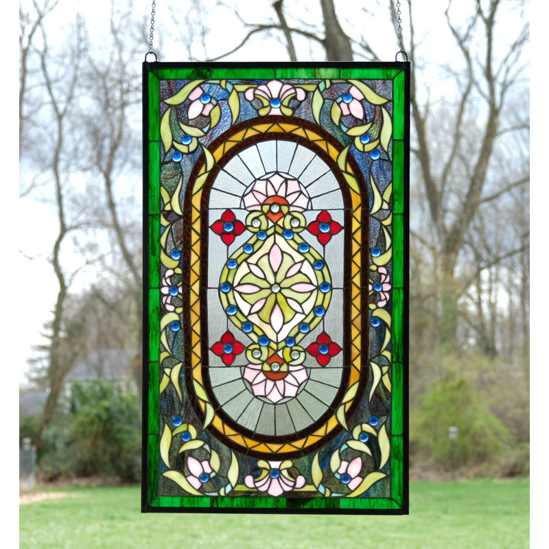 Fleur De Lis Living Large Stained Glass Window Panel | Wayfair