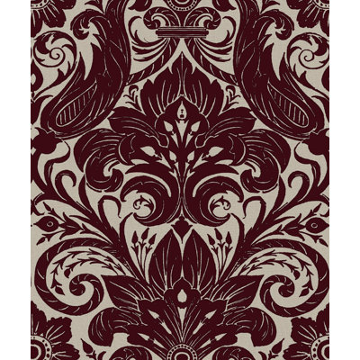 maroon damask wallpaper