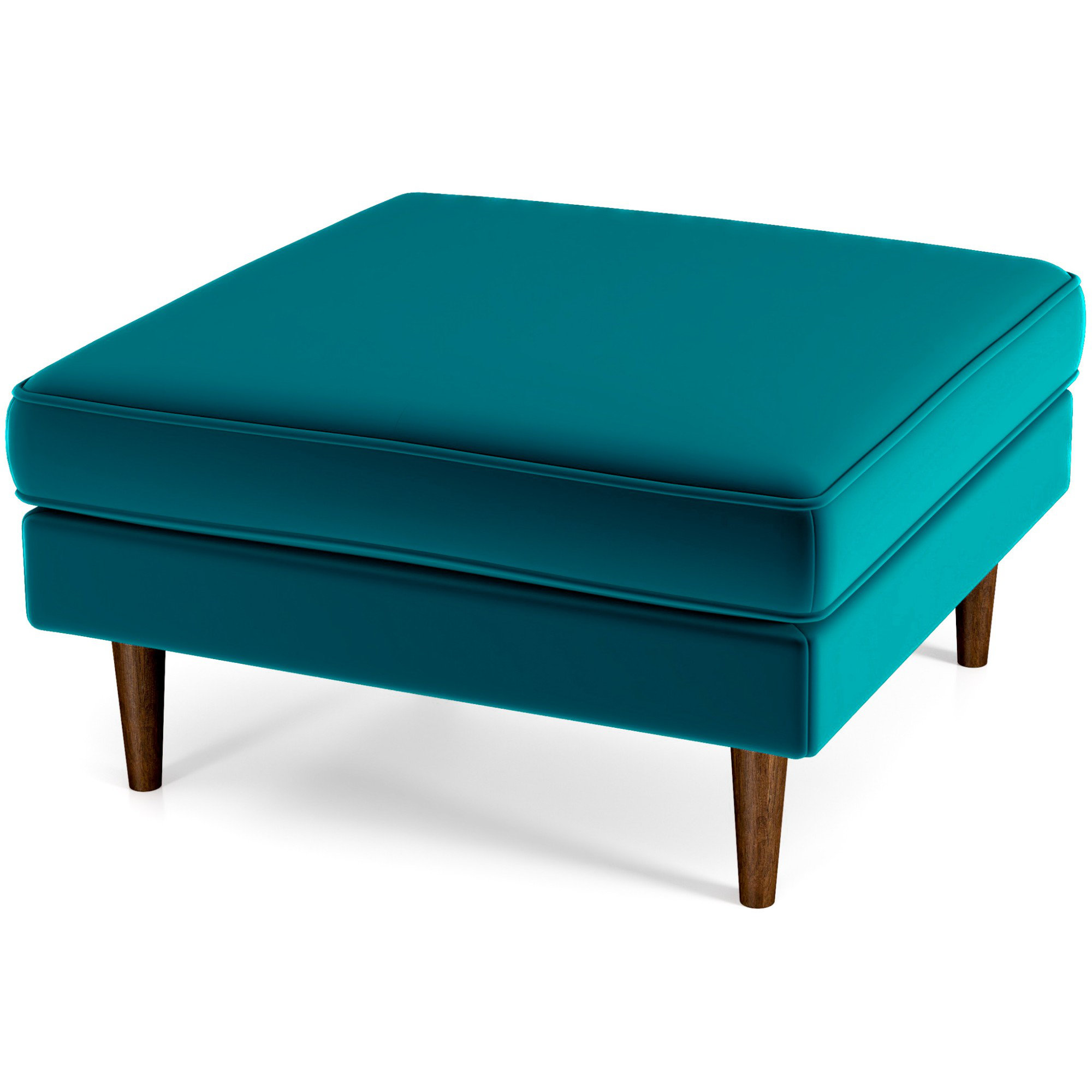 Corrigan Studio® Square upholstered footstool with solid wood frame ...