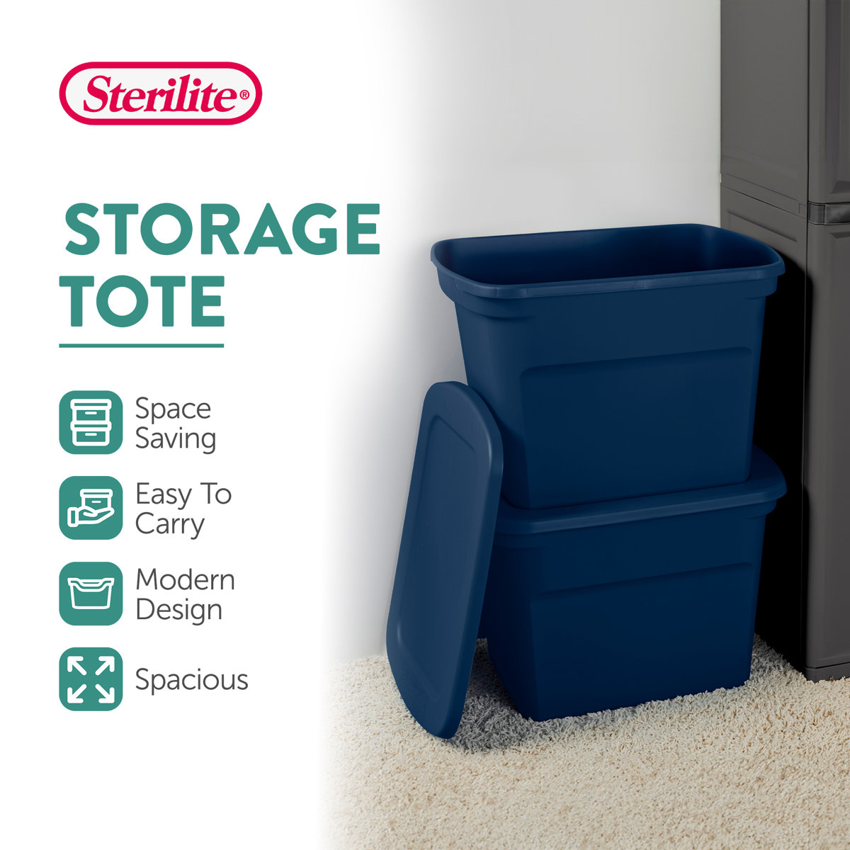 Sterilite Plastic Stackable Storage Tote Container Bin & Reviews | Wayfair