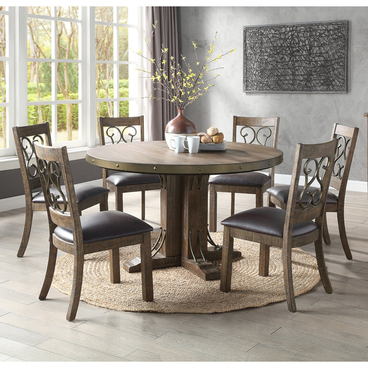 Rosalind Wheeler Eyler 7-piece Round Dining Table Set | Wayfair