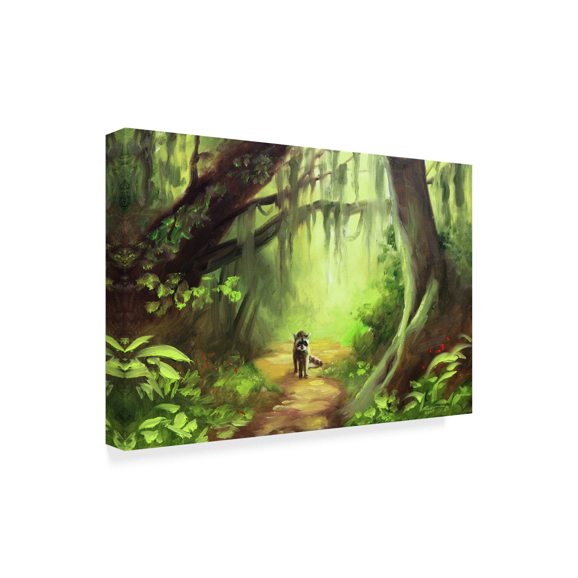 Winston Porter Raccoon In The Path by D Rusty Rust - Wrapped Canvas ...
