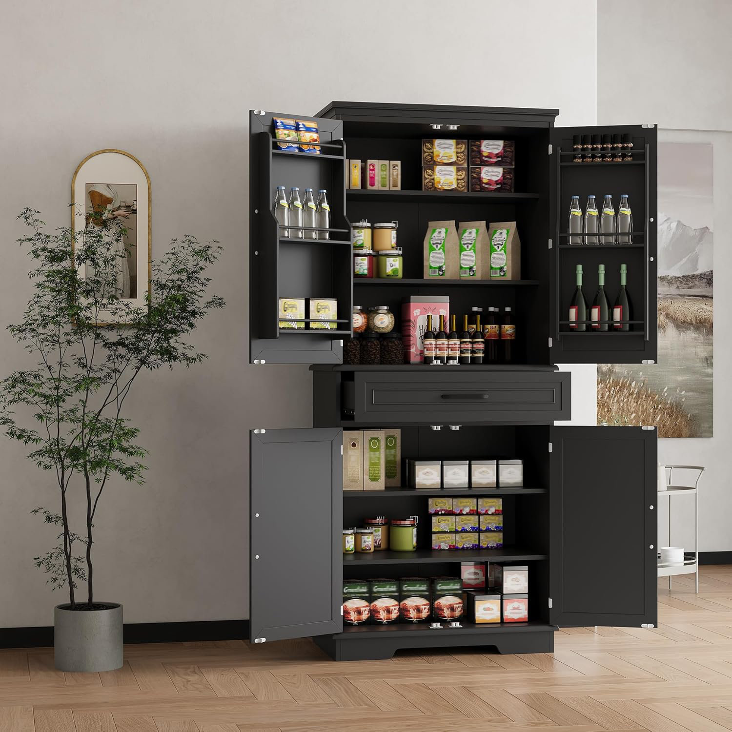 Lark Manor™ 72'' High Kitchen Pantry Storage Cabinet, Freestanding ...