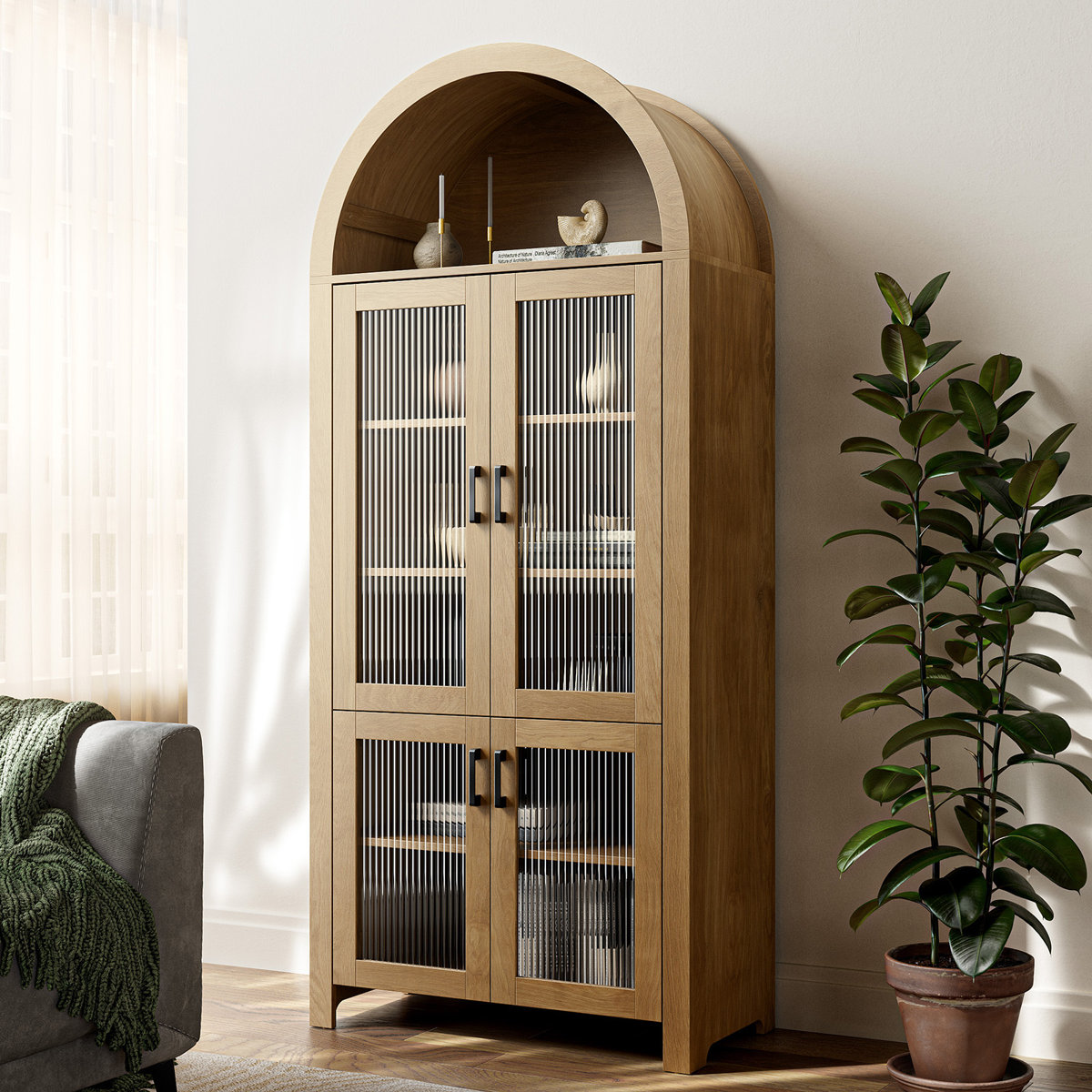 Winston Porter Arched Display Cabinet & Reviews | Wayfair