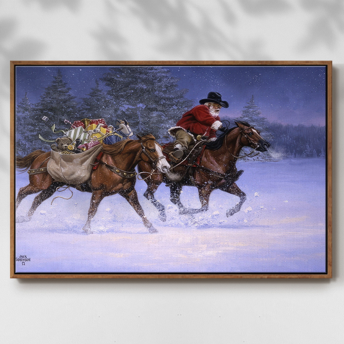 The Holiday Aisle® Christmas Rush Framed On Canvas Print | Wayfair