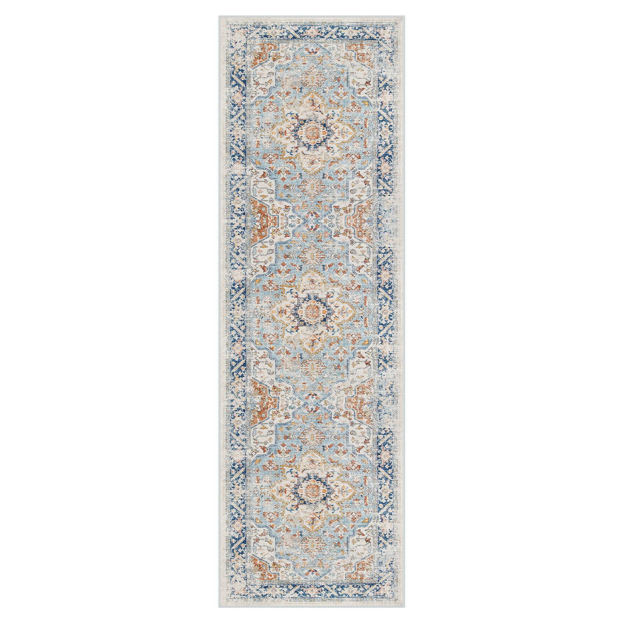 Bungalow Rose Large Floral Thick Border Washable Area Rug - Soft ...