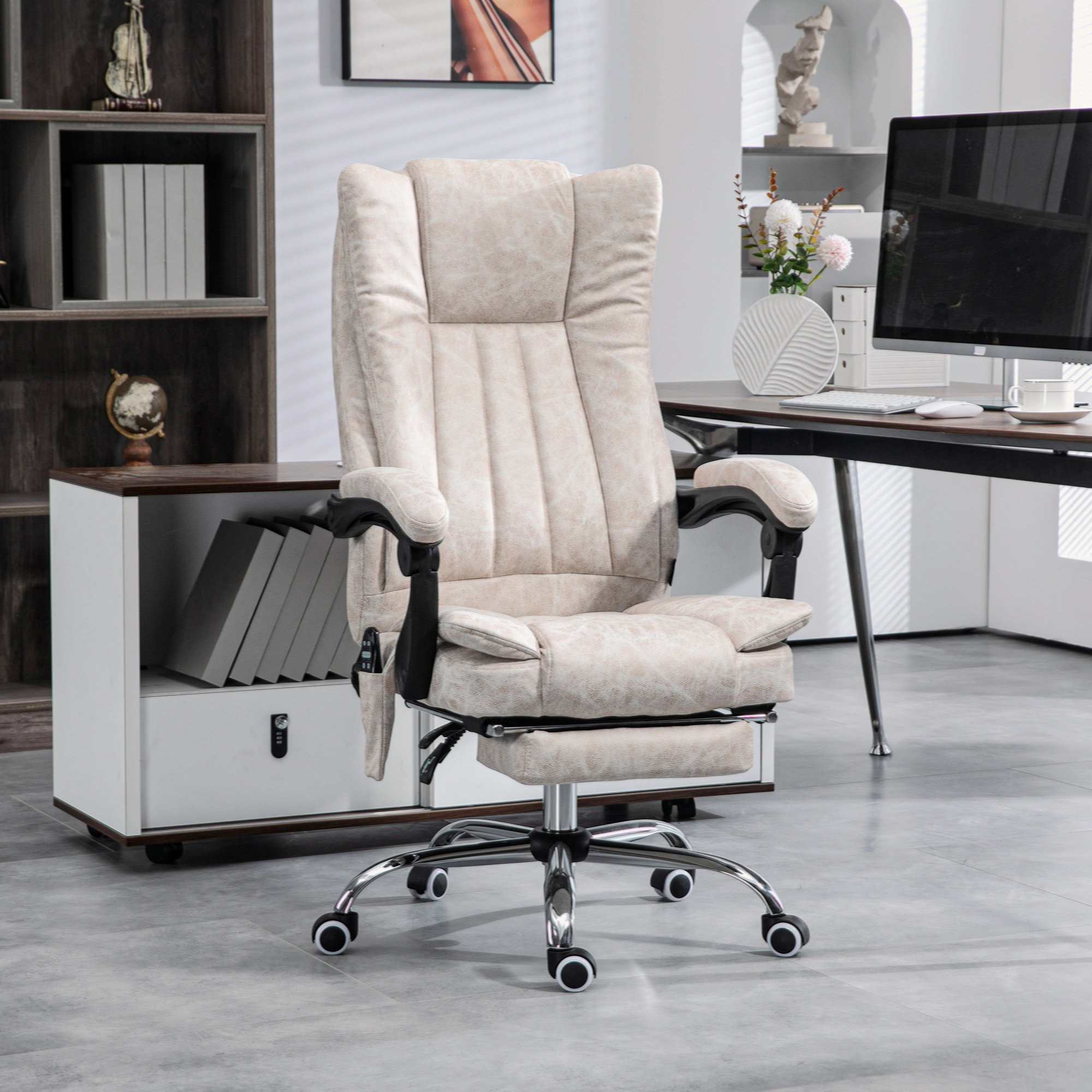 17 Stories Microfiber Office Chair, High Back Computer Chair With 6 ...