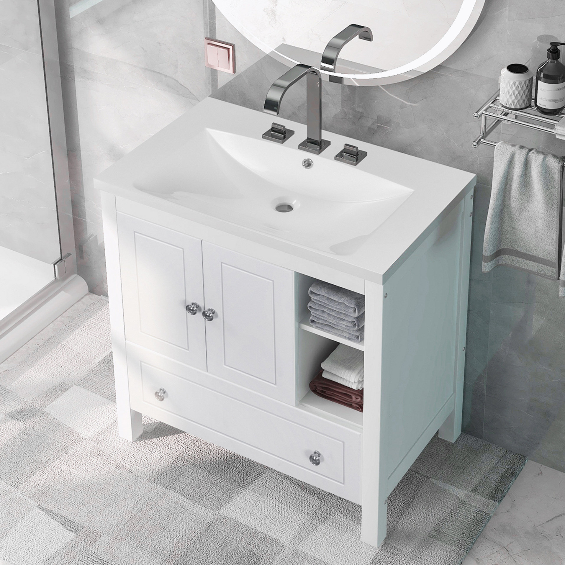 Winston Porter Rapha 30 Free Standing Single Bathroom Vanity With