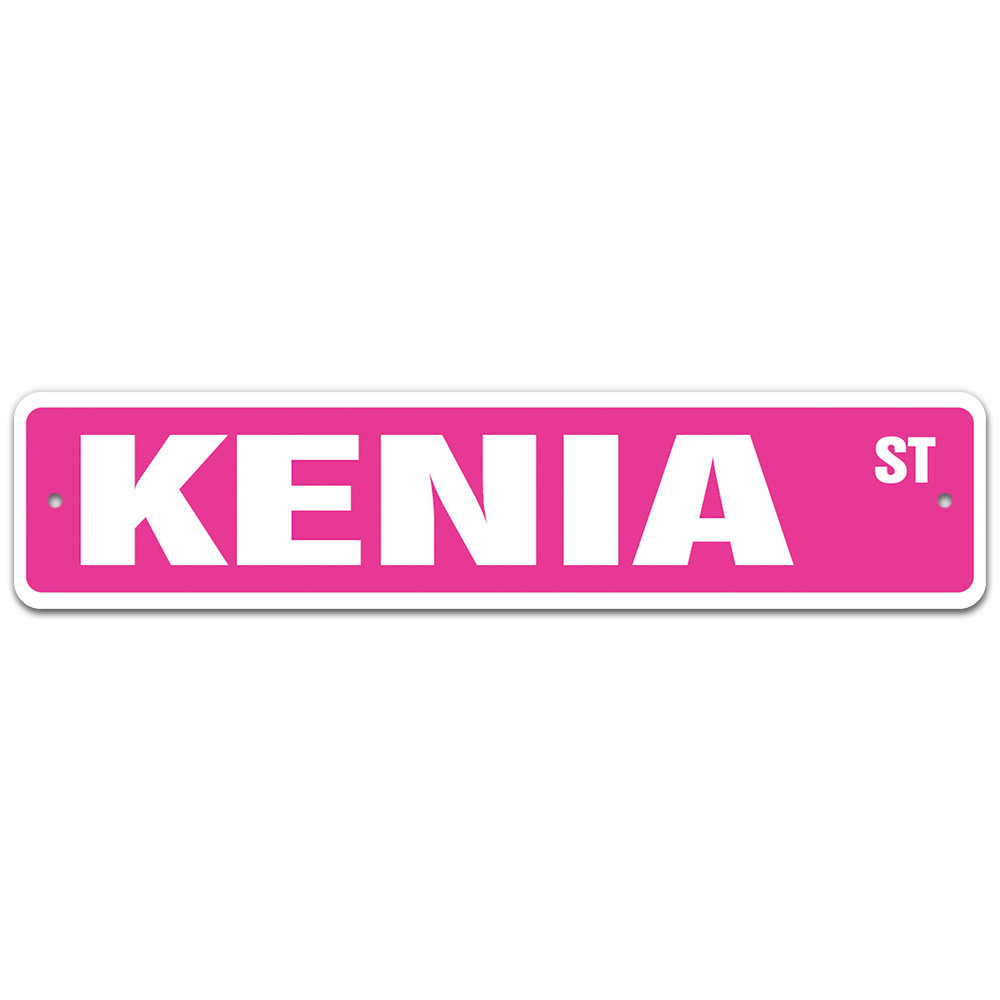 Trinx KENIA Aluminum Street Sign Childrens Name Room Metal Sign ...