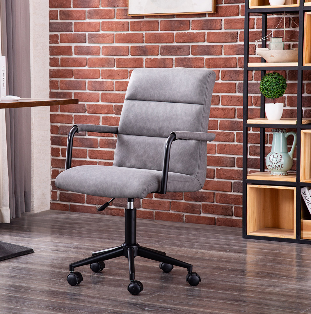 Steelside™ Stephanie Faux Leather Office Chair with Steel Base ...