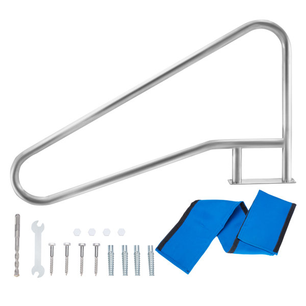 EROMMY Pool Handrail, 54"X36" 4-Bend Pool Stair Rail 1Pc, 440Lbs Load ...