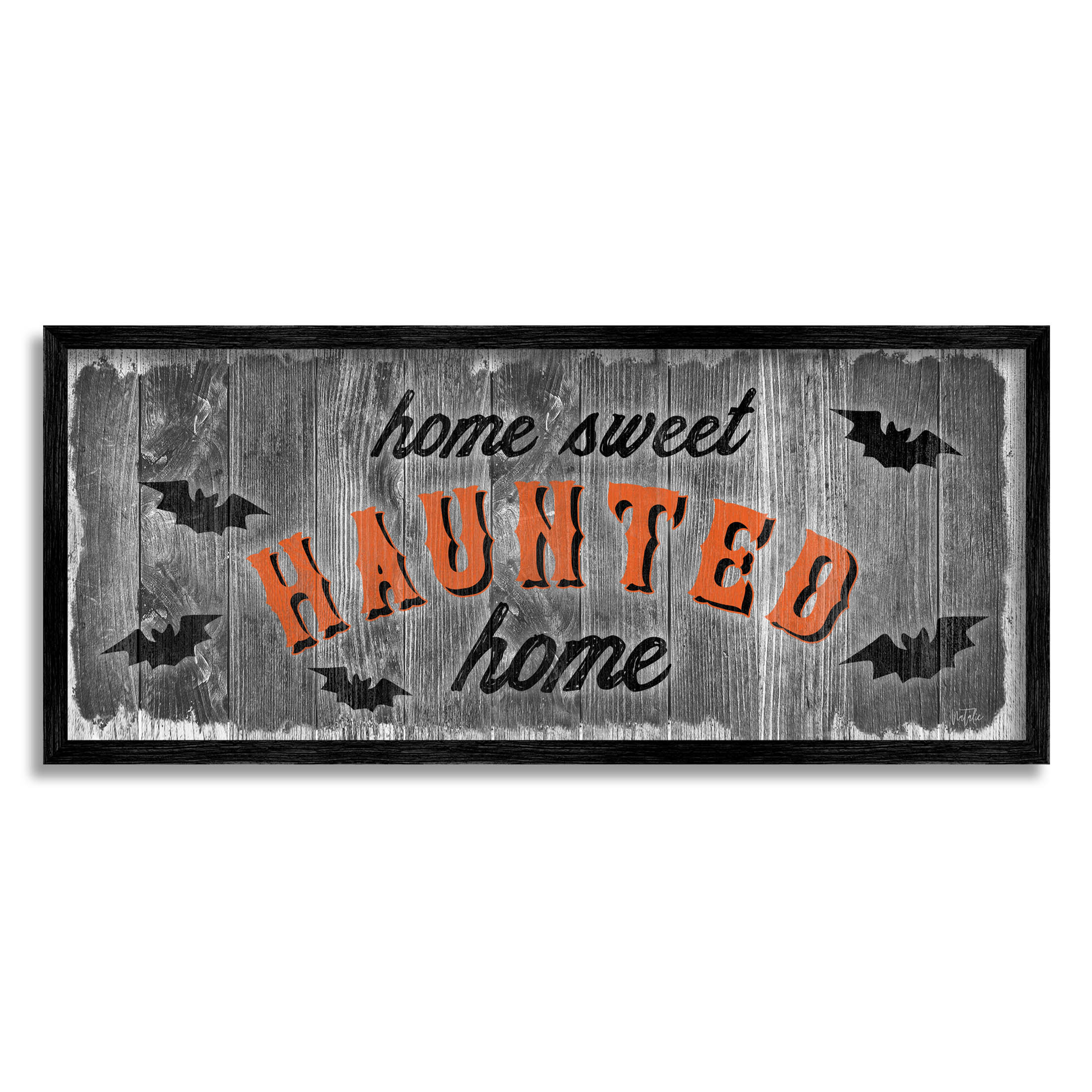 Stupell Industries Sweet Haunted Home Bats Sign Giclee Art By Natalie ...