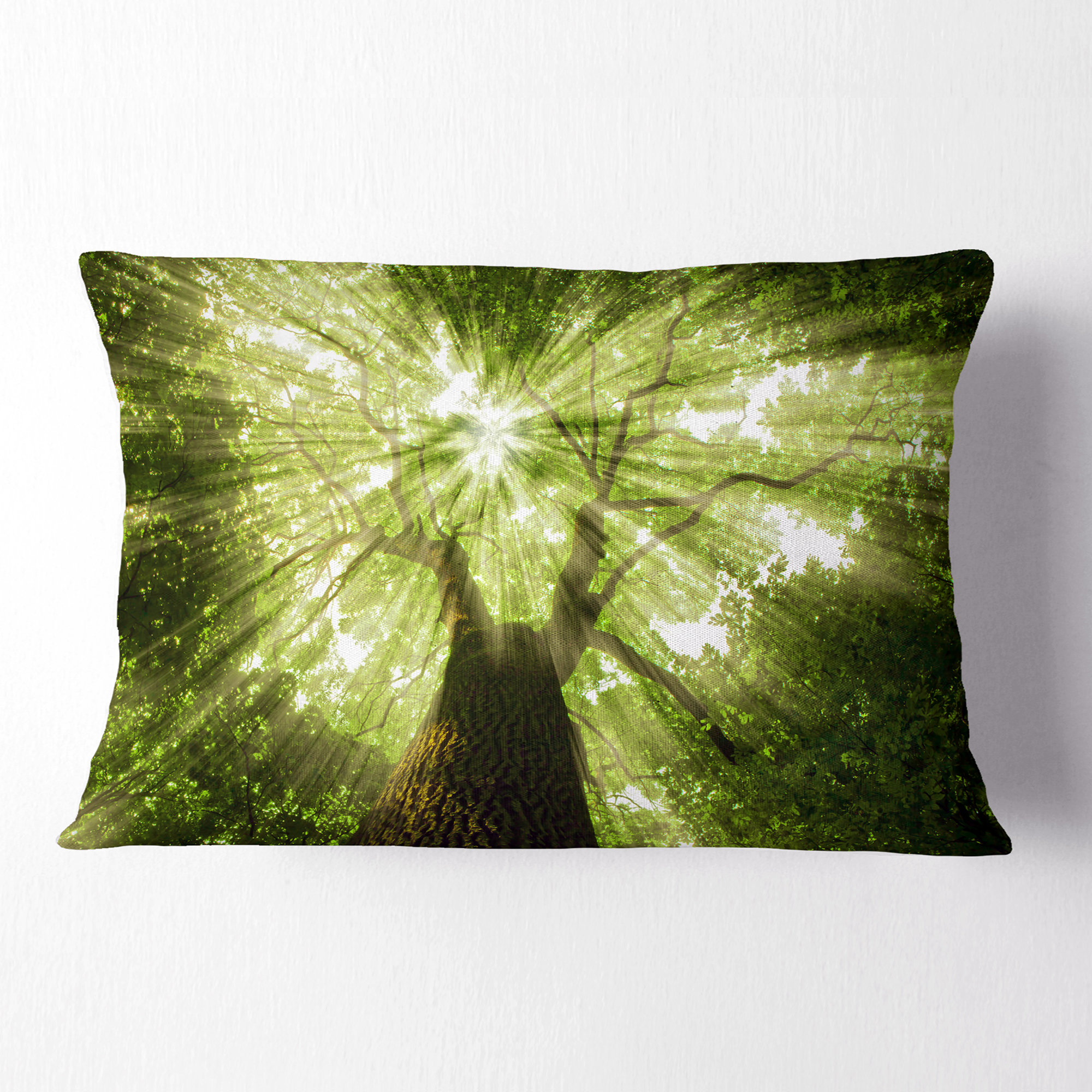 Design Art Landscape Printed Sunlight Peeking through Tree Lumbar ...