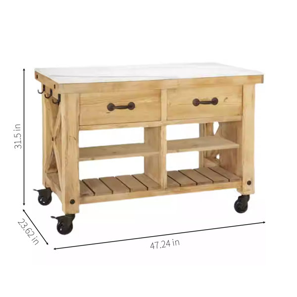 Hart Enjoy life Movable solid wood slab island platform | Wayfair