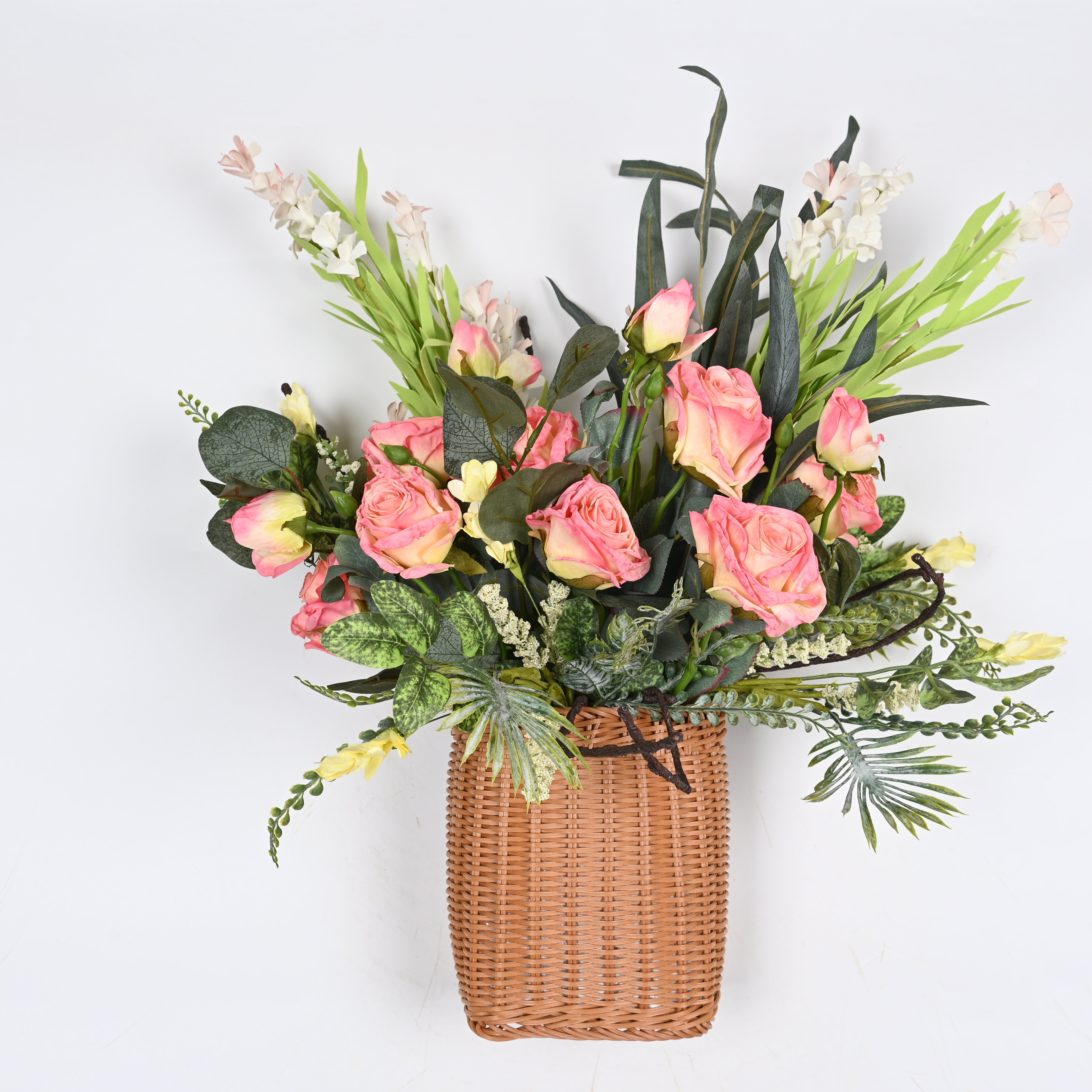 The Holiday Aisle® Artificial Spring Summer Peony Floral Arrangement ...