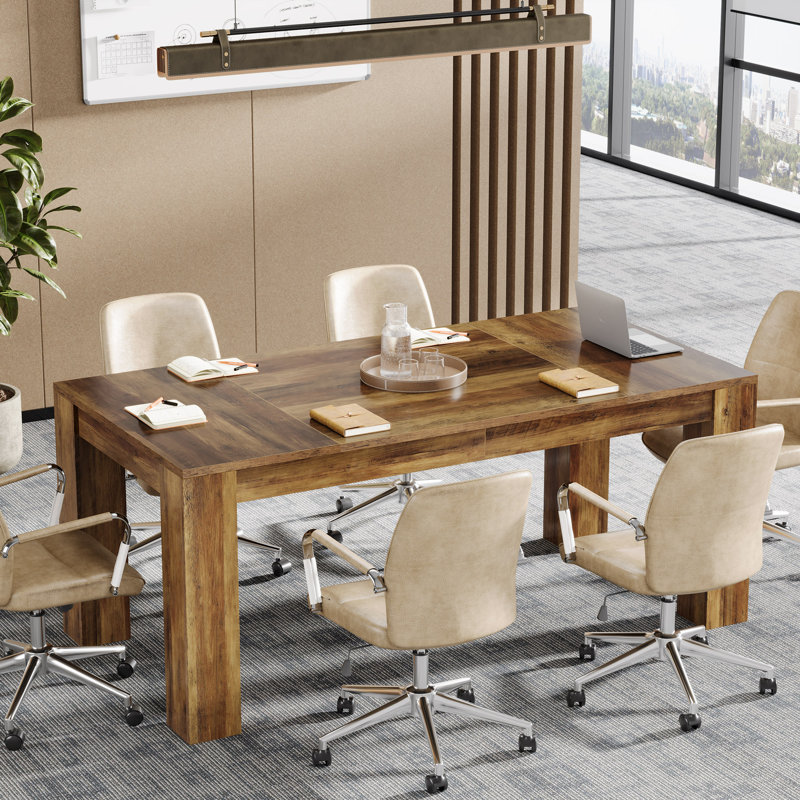 Gracie Oaks 63" Large Executive Desk, Simple Rustic Computer Desk for ...