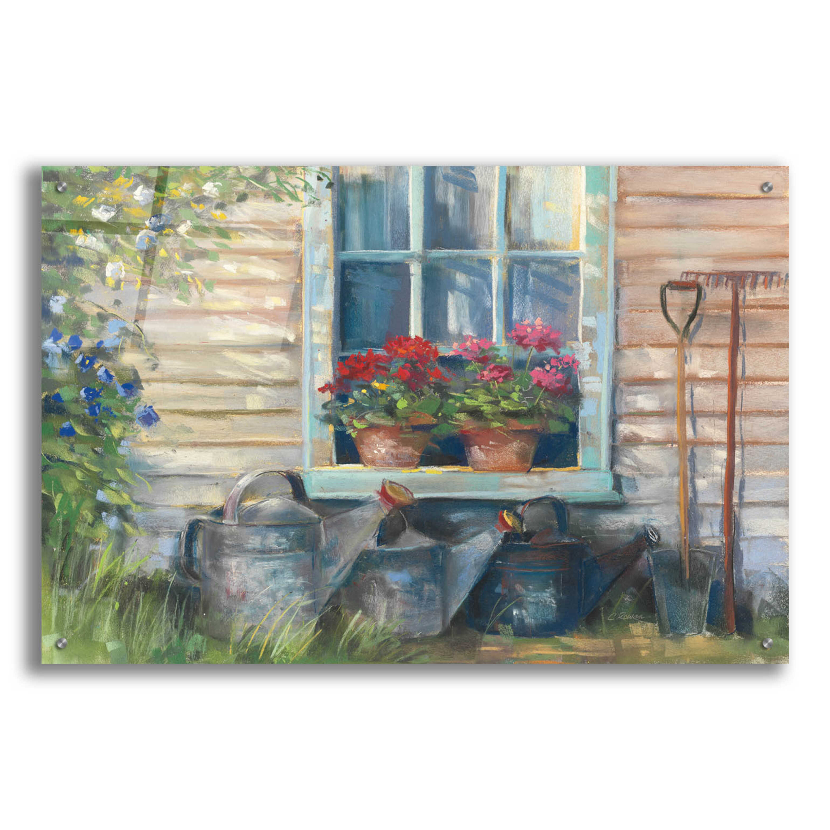 Winston Porter " Window With Geraniums " by Carol Rowan | Wayfair