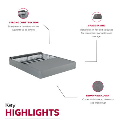 Alwyn Home Niamh Upholstered Folding Box Spring Foundation & Reviews ...