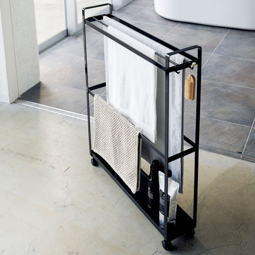 Yamazaki USA Tower Yamazaki Home Towel Rack And Bath Cart, Rolling ...