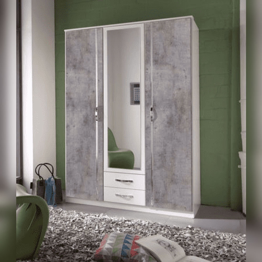 August Grove Forma Contemporary 3 Door 2 Drawer Wardrobe With Hanging ...