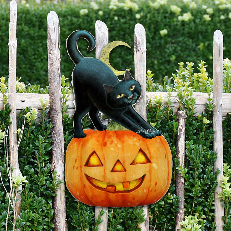 The Holiday Aisle® Spooky Halloween Cat Wall Decor | Wayfair