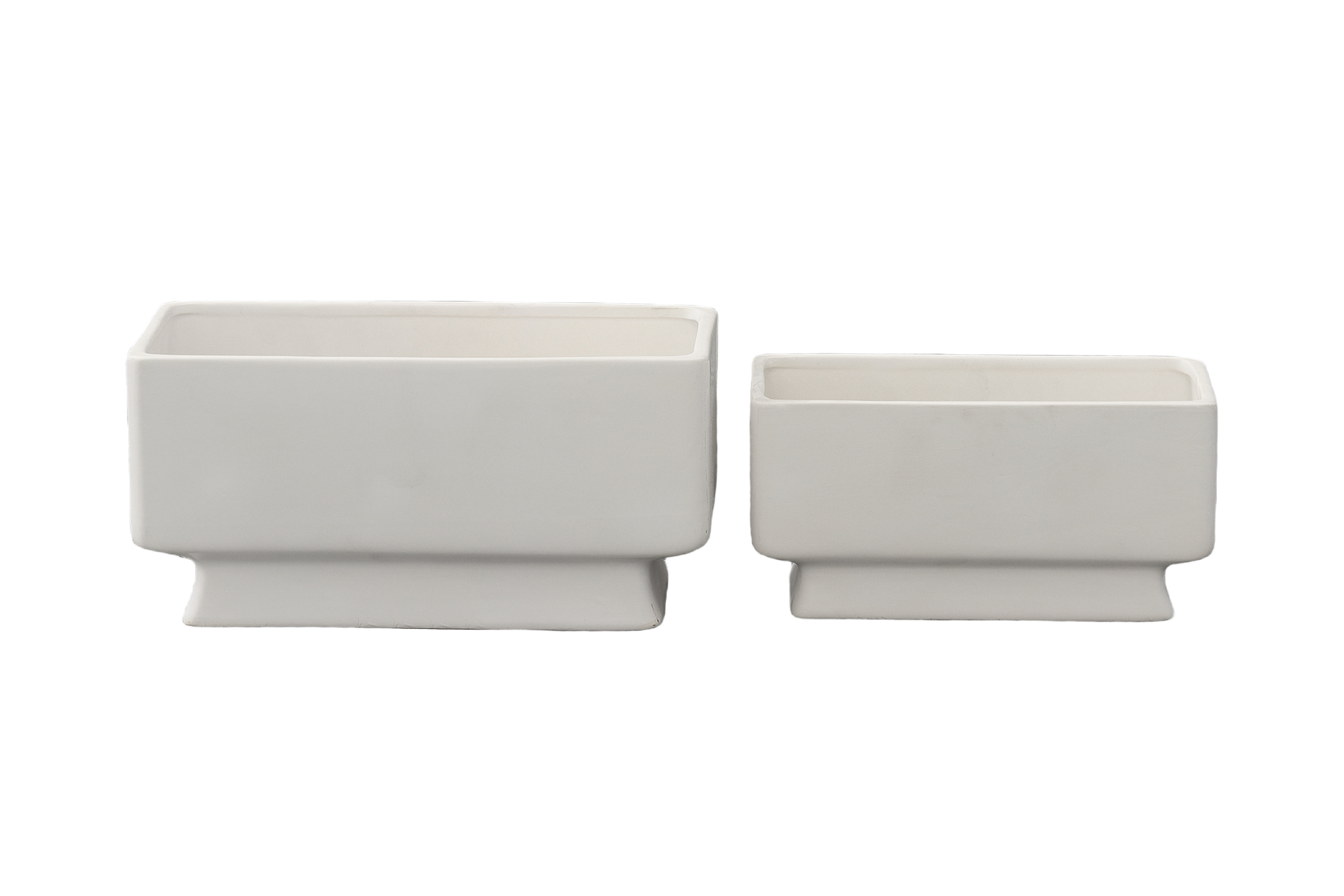 Urban Trends Ceramic Rectangle Pot Matte Finish White-6.25"H | Wayfair