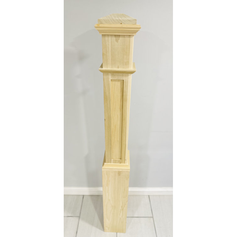 Woodtastic Inc. POPLAR Box Newel Post - Shaker Panel - Unfinished | Wayfair