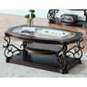 Alcott Hill® Dark Brown Cocktail Table Featuring Glass Top And Shelf ...