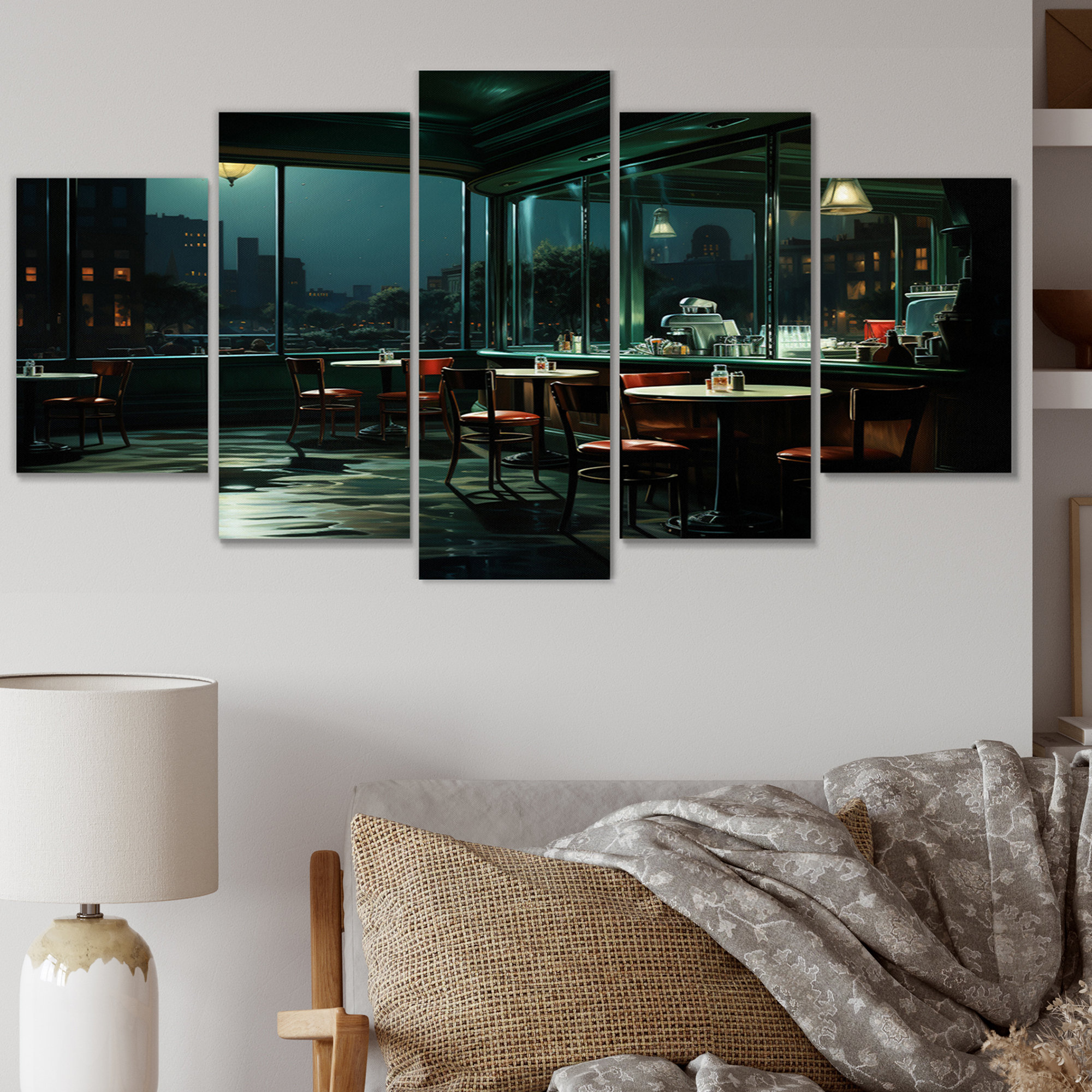 Latitude Run® Masterpiece Nighthawks By Edward III - Architecture Wall ...