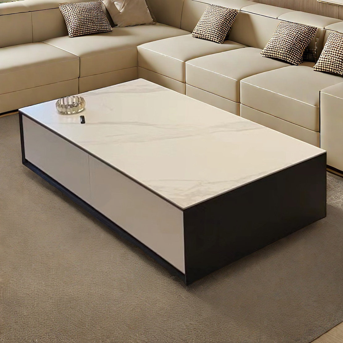 Creature B Comforts High-end solid wood rock panel coffee table | Wayfair