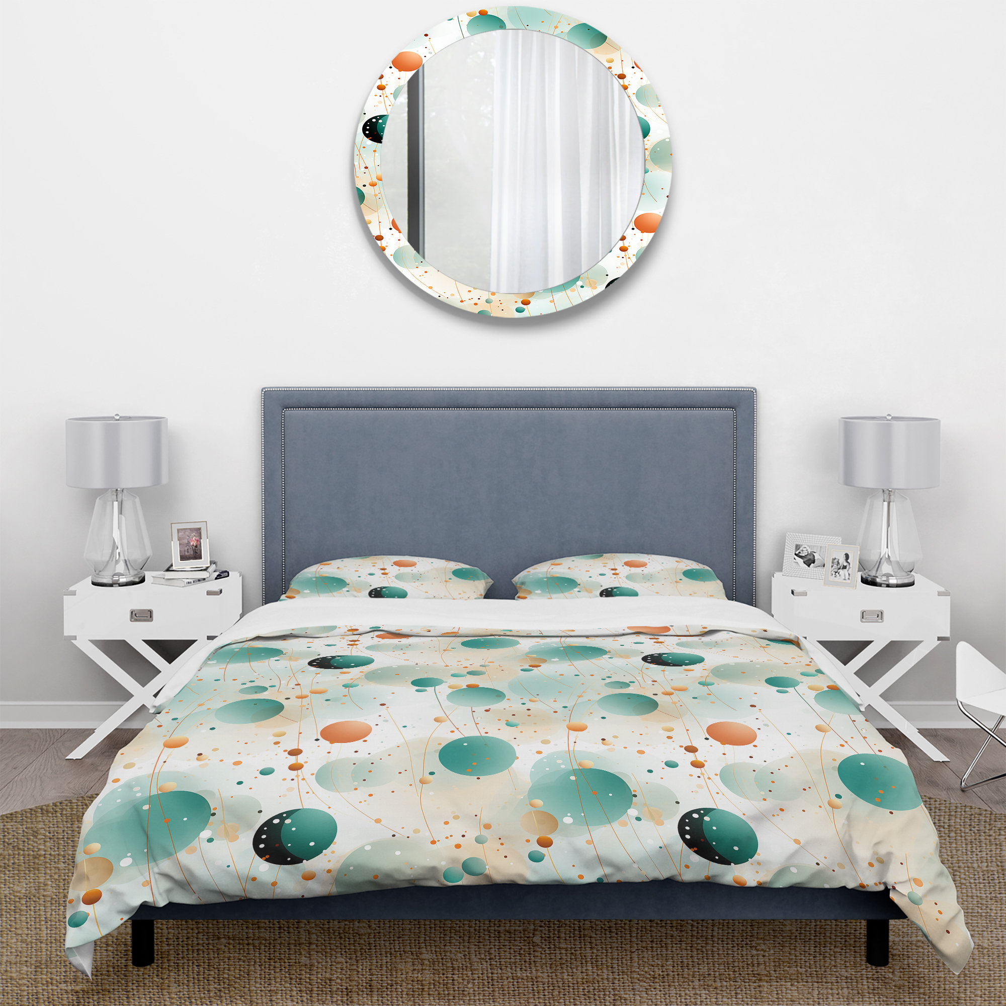 Design Art Ensemble de housse de couette à pois Ethereal Whispers Polka ...