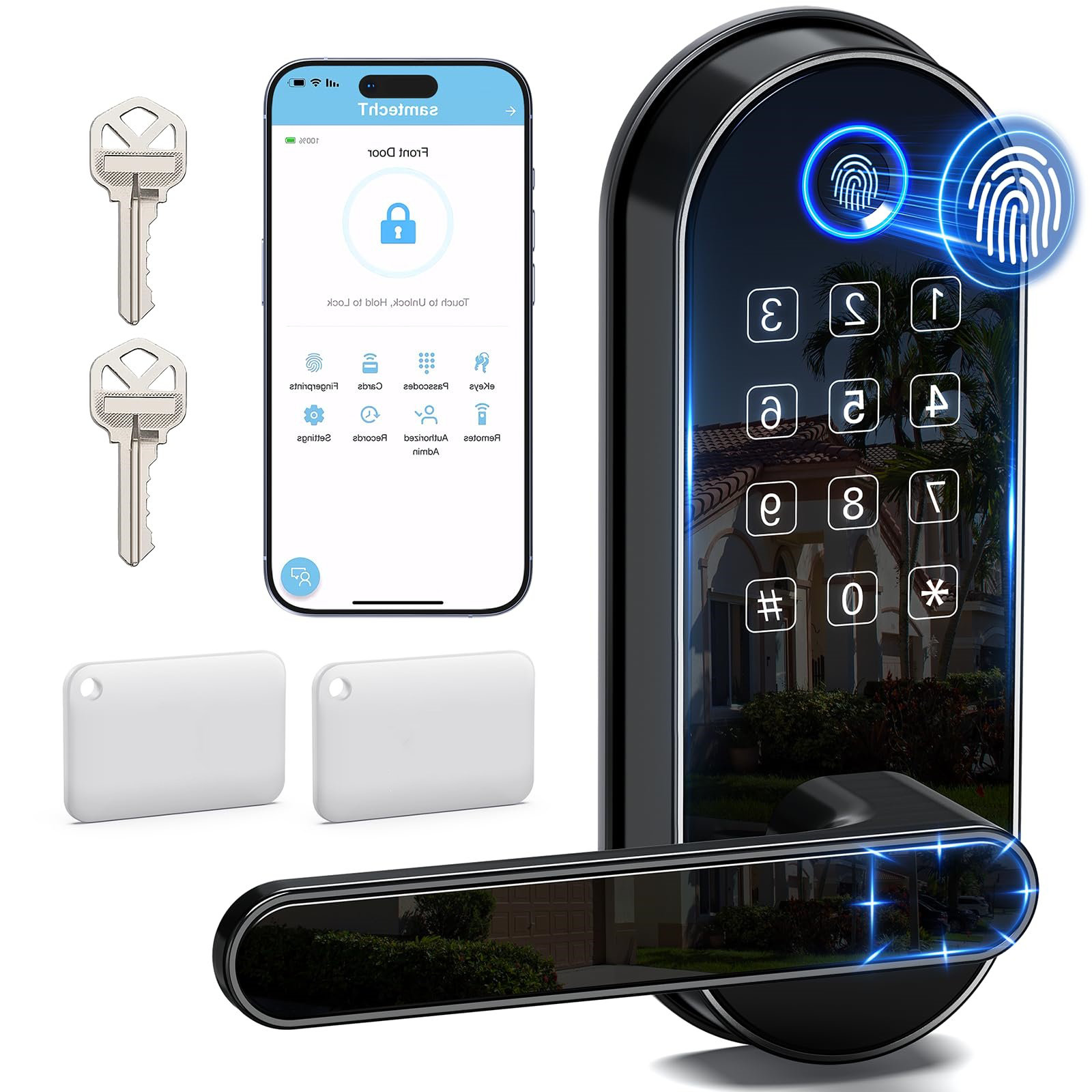 ARMIJU Keyless Entry Fingerprint Smart Lock with Code Passcode and ...