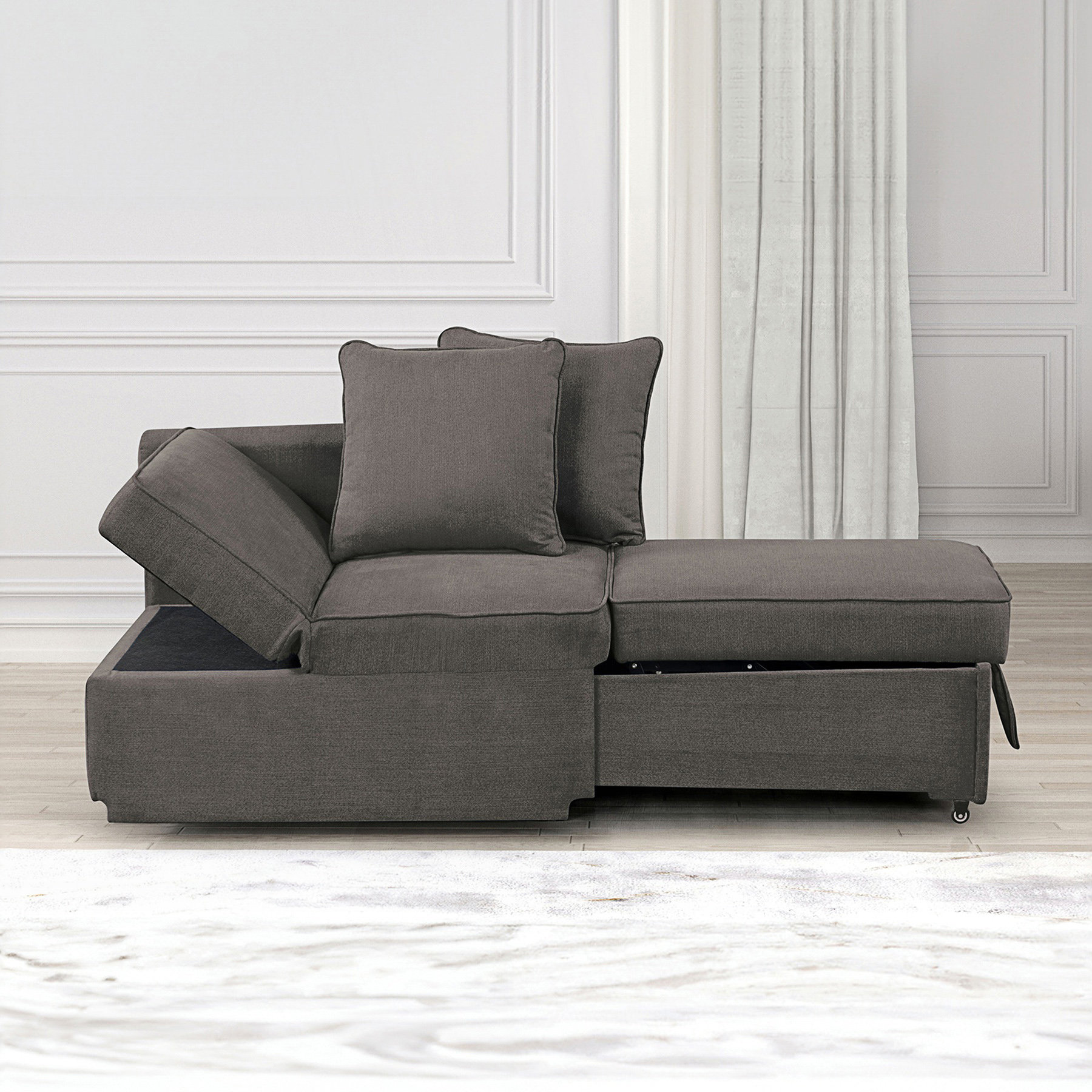 Brayden Studio® Contemporary Style 1Pc Convertible Chair With Pillows ...