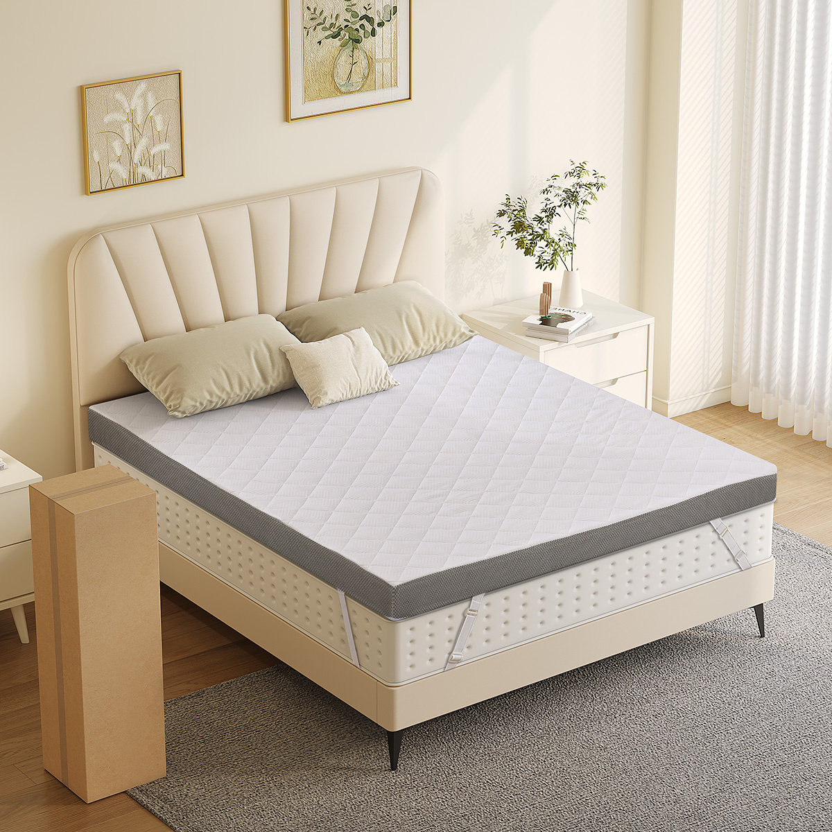 Alwyn Home Memory Foam Topper 7.5 Cm Height , Breathable 3D Mesh Cover ...