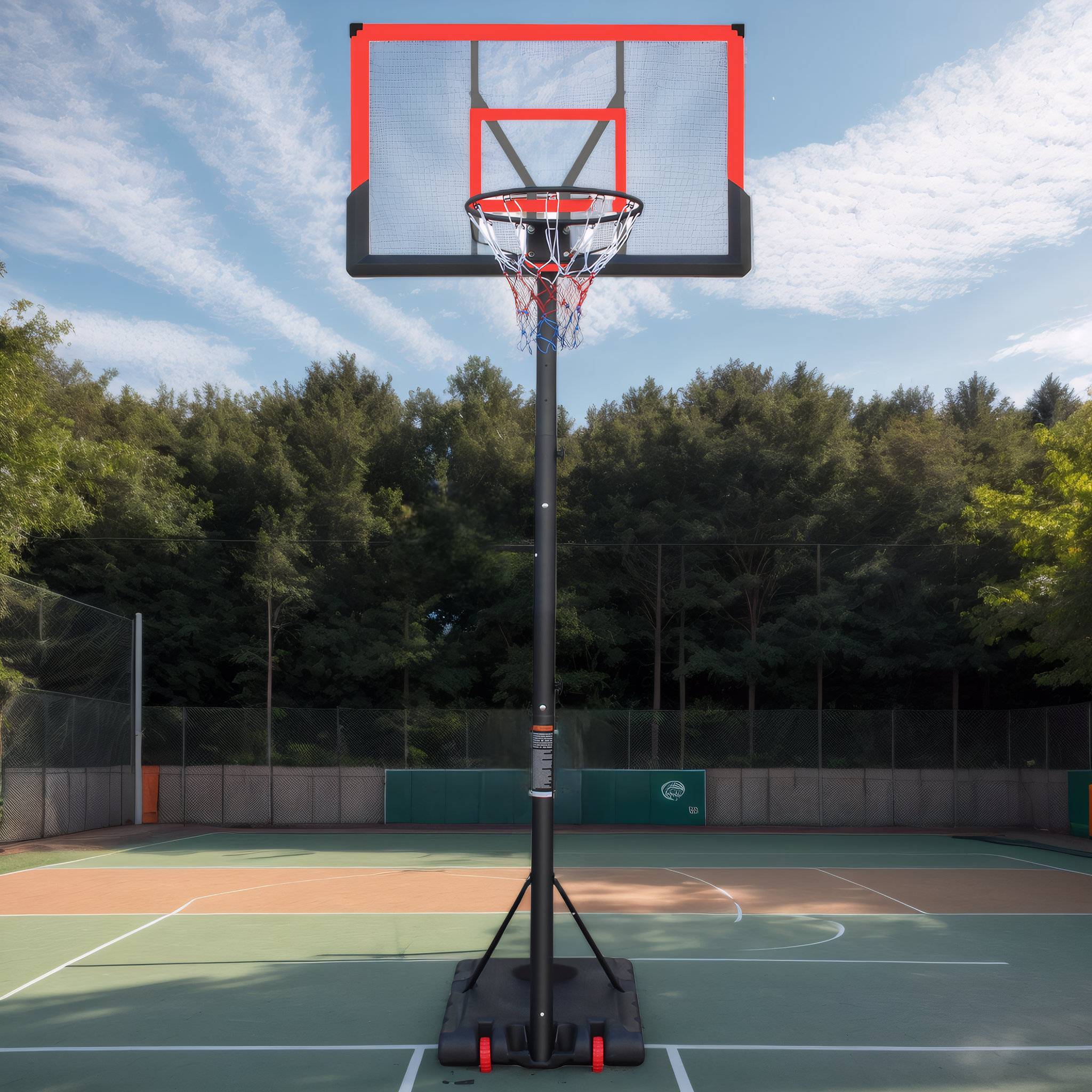 VOLBAL Portable Basketball Goal with Wheels - 44in Backboard, Height ...