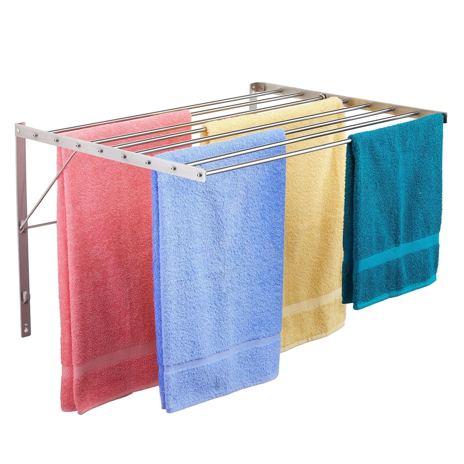 Orren Ellis Wall Mounted Clothes Drying Rack, Foldable Laundry Rack ...
