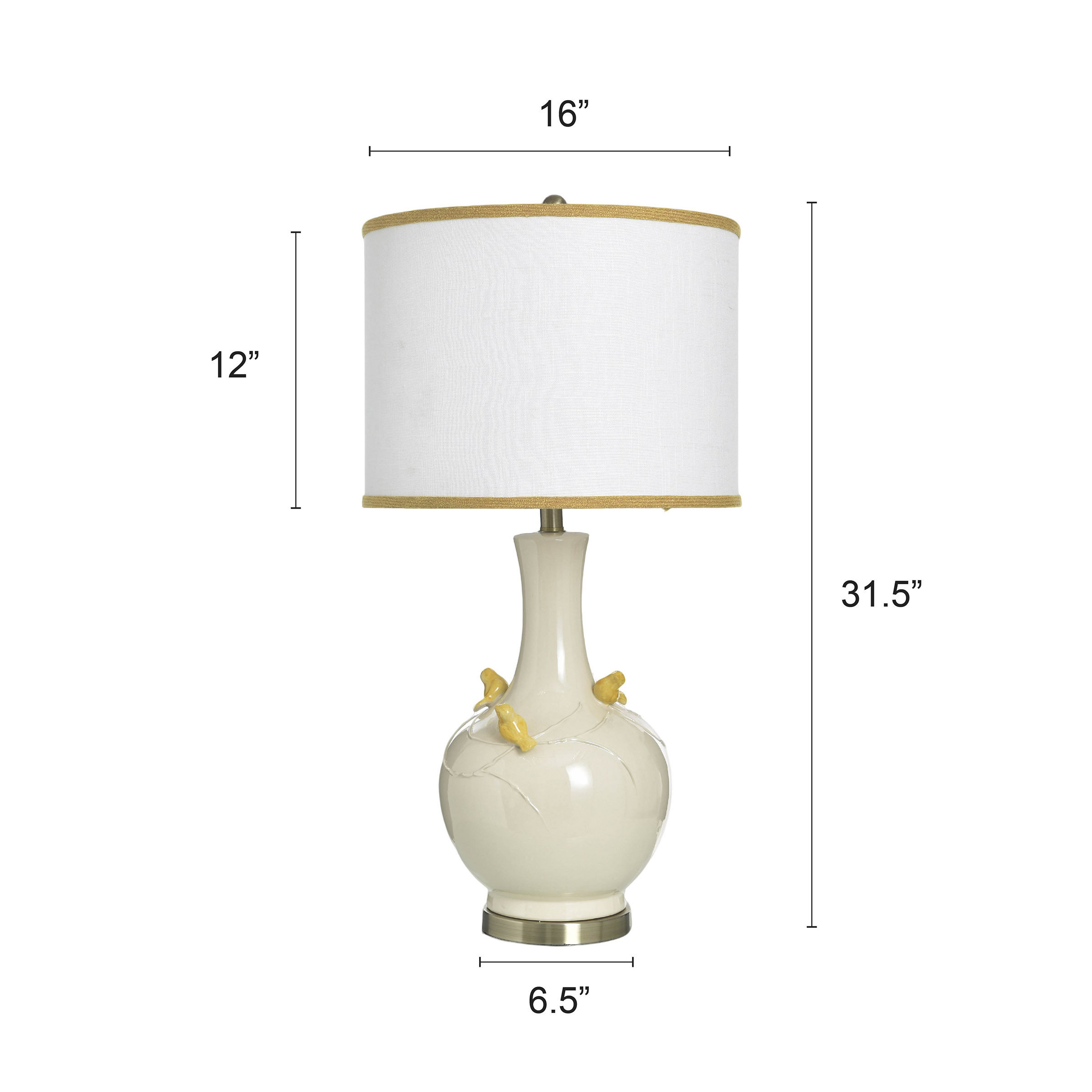 August Grove® Ceramic Table Lamp - White Shade | Wayfair
