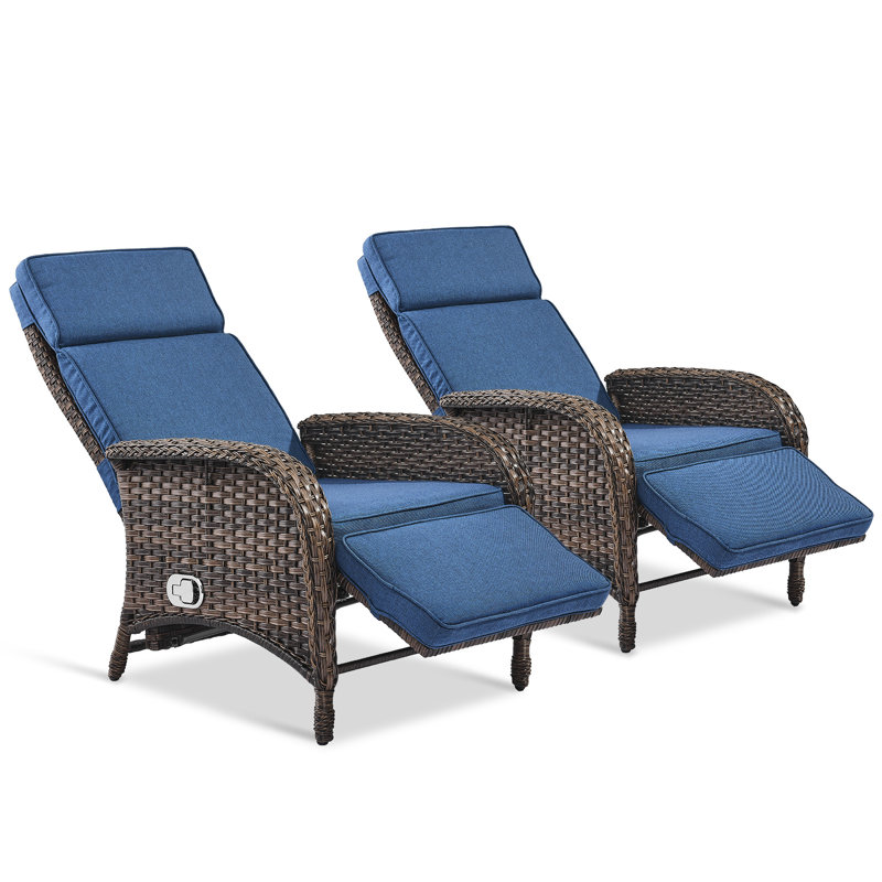 Lark Manor™ Caeden Outdoor All-Weather Pe Wicker Adjustable Reclining ...